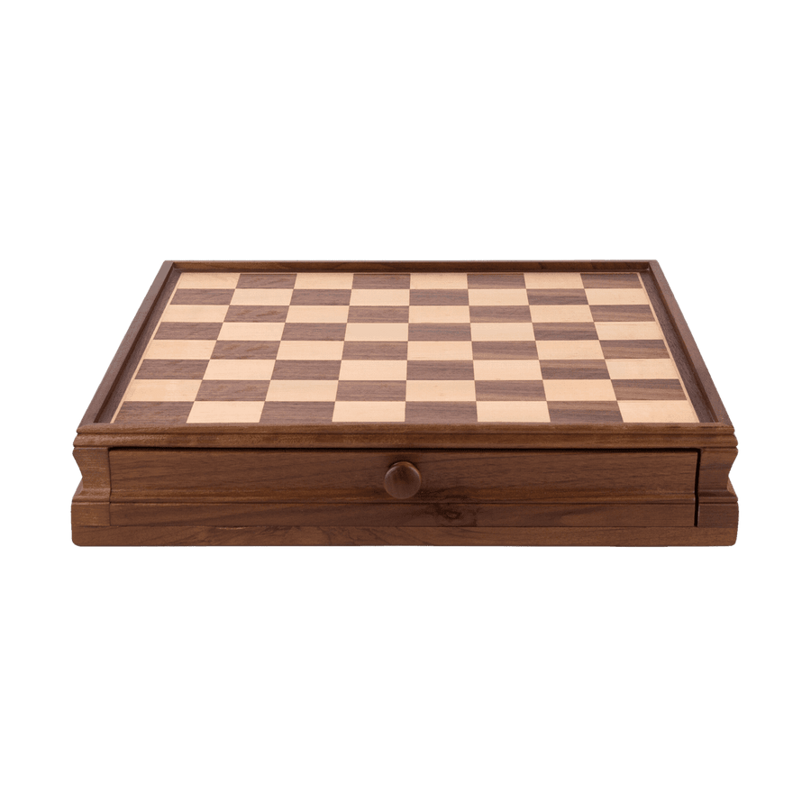 Antique Wooden Chess Set with 1 Built-In Drawer – Chess District