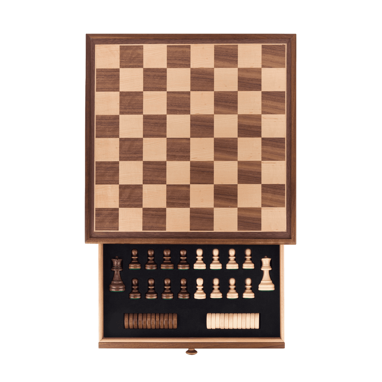 Antique Wooden Chess Set with 1 Built-In Drawer – Chess District